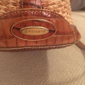 Brahmin | Bags | Rare Vintage Brahmin Straw Leather Shoulder Bag | Poshmark